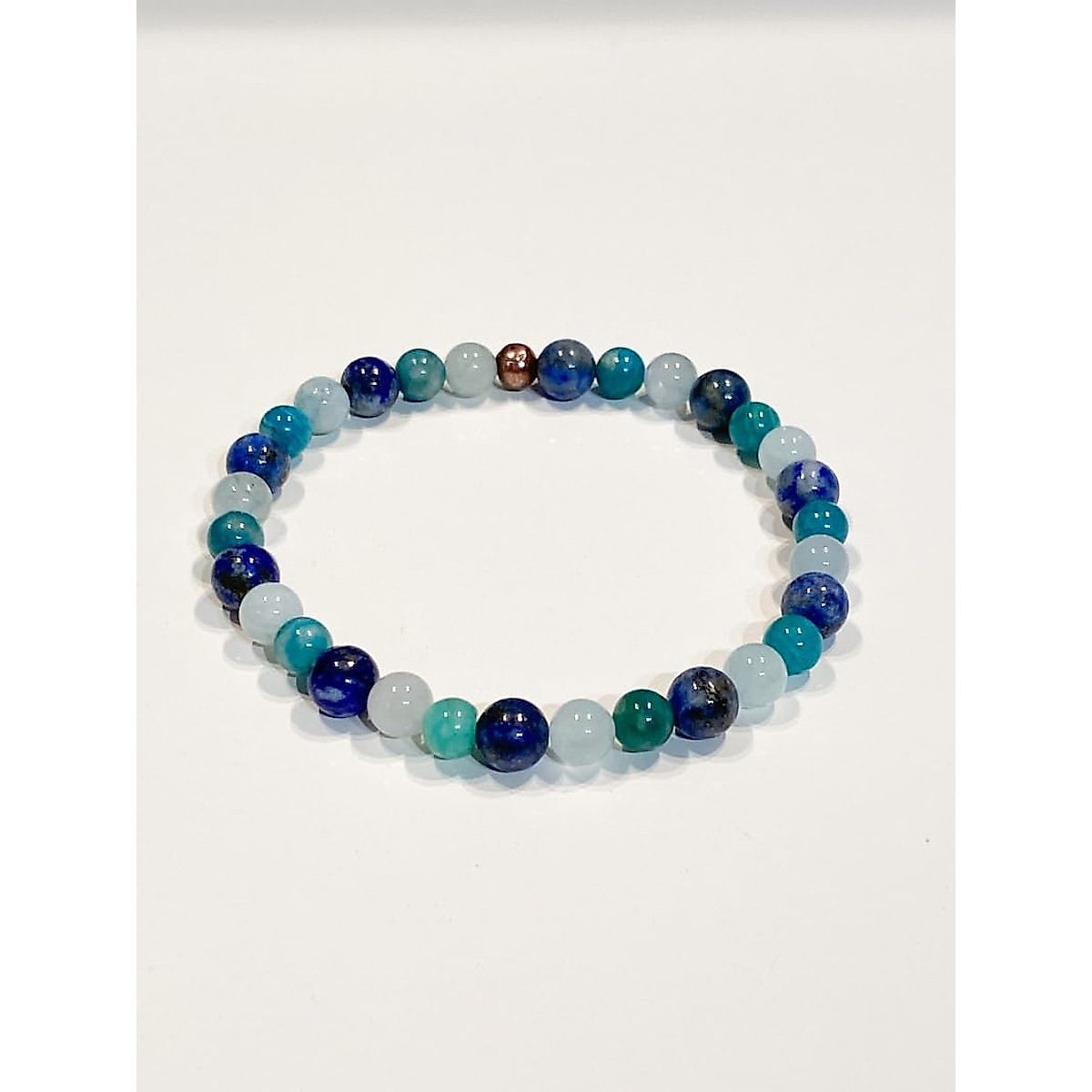 LKBEADS Natural Amethyst, White Agate, Smoky quartz 8mm rondelle smooth 7inch Semi-Precious Gemstones Beaded Bracelets for Men Women Healing Crystal Stretch Beaded Bracelet Unisex