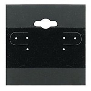 Earring Display Hang Cards Black Flocked 2 X 2 Inch (100)