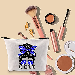 TOBGB Cheer Life Makeup Bag Cheerleader Gift Cheer Cosmetic Bag Cheerleading Gift Coach Gift Cheer Mom Gift (Cheer Life Bag)