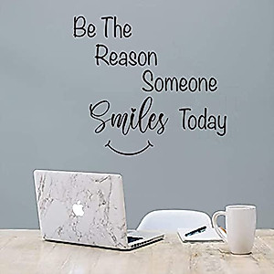 Summerjokes Be The Reason Someone Smiles Today Inspirational DIY Wall Decals Decals Vinyl Stickers for Home Living Room Kitchen Dining Room School Library Classroom Office Cafe Art Wall Decoration