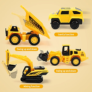 LIKID 346PCS Construction Race Tracks for Kids Boys Toys,Track Series,Construction Car and Flexible Track Playset Create A Engineering Road Toys for 3 4 5 6 7 8 Years Old Boys Girls DIY Gift