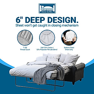 Sofa Sleeper Fitted Sheet, Sofa Bed/Pullout Couch Bottom Sheet, Fits 6" Thick Sleeper Sofa Mattress, 38" x 72" - Twin