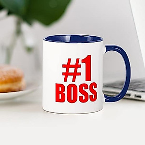 CafePress Number 1 Boss Mugs Ceramic Coffee Mug, Tea Cup 11 oz