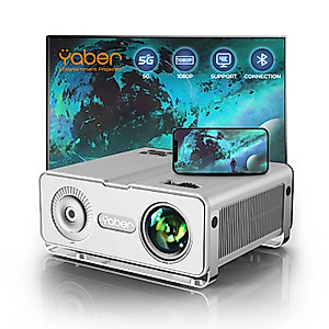 YABER V10 5G WiFi Bluetooth Projector, 15000L Full HD Native 1080P Projector 4K Support, 2023 Upgraded 4D/4P Keystone&Zoom, Home Theater&Outdoor Video Projector for Smartphone/TV Stick/PC/PPT/PS5
