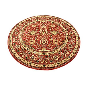 Unique Loom Edinburgh Collection Classic Oriental Traditional French Cottage Inspired Intricate Design Area Rug, 6 ft x 6 ft, Red/Beige