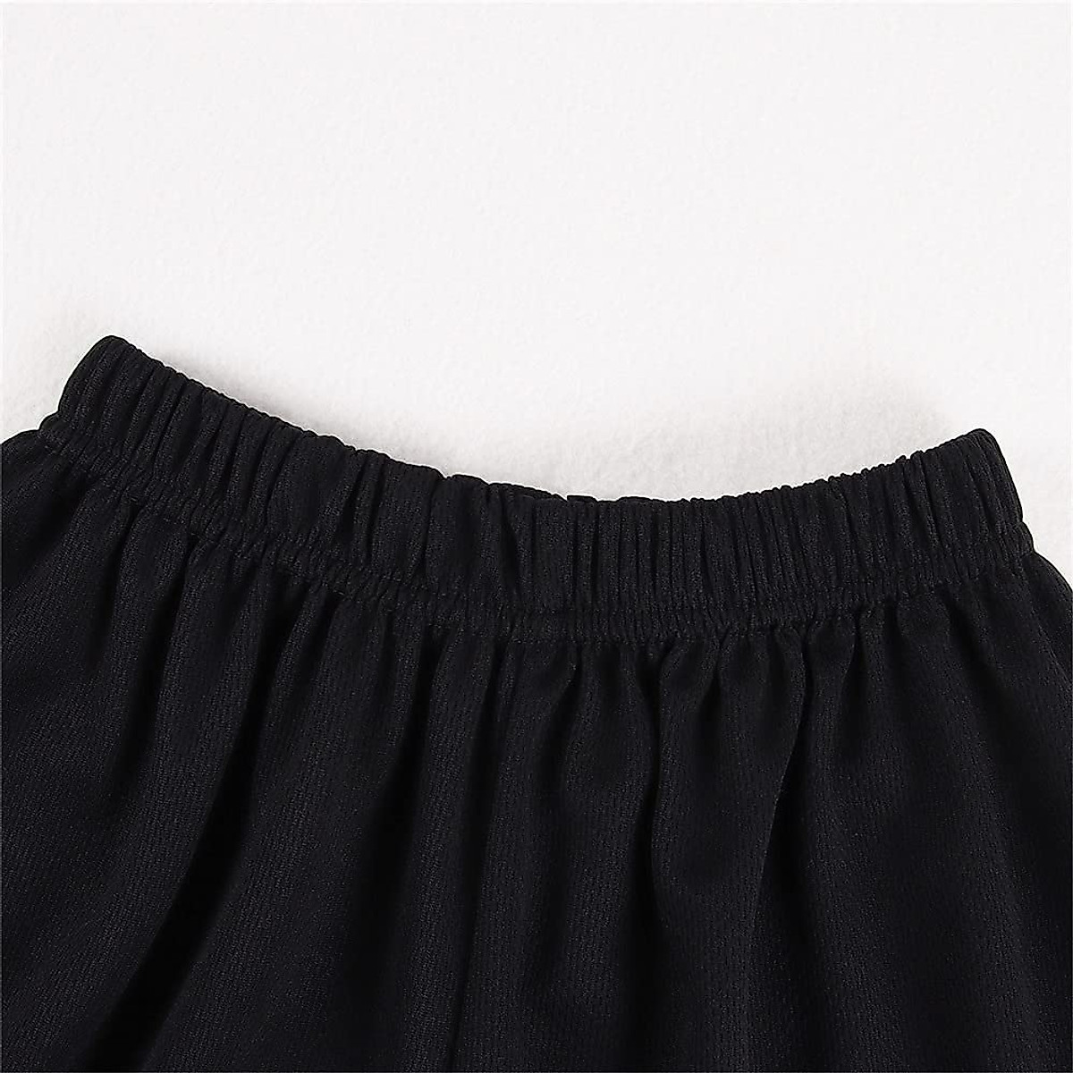 GLIGLITTR Toddler Kid Basketball Jersey Outfit Baby Boy Girl Letters Tank Top + Track Shorts Sets Boy Summer Clothes (Black, 4-5T)