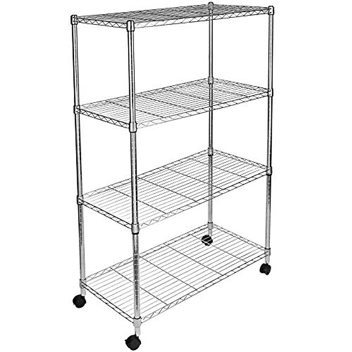 4-Tier Heavy Duty Storage Shelving Unit 1000Lb Capacity,Chrome,35.43" D x 17.72" W x 61.02" H inch