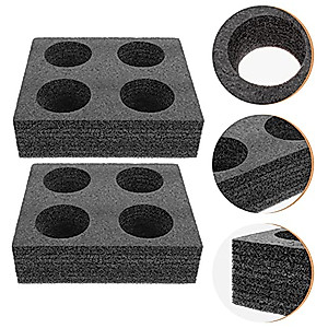 2pcs 4 Hole Cup Holder Glass Cup Holder 4 Cup Holder Tray Decorative Tray Foam Coffee Carrier Foldable Cup Carrier Takeout Cup Trays Travel Pearl Cotton Hollow Out Small Counter
