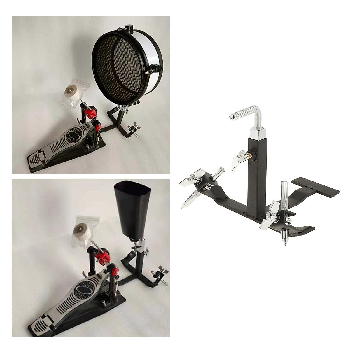 Almencla Cowbell Pedal Foot Bracket Adjustable Accessories Cowbell Pedal for Bracket Practice Room