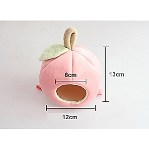 Mummumi® Small Animals House Small Pet Hamster Hanging Bed House Hammock Cute Furit Winter Warm Fleece Guinea Pig Hedgehog Chinchilla Bed House Cage Nest Hamster Accessories (Pink)
