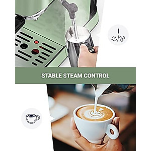 Laekerrt Espresso Machine 20 Bar Espresso Maker CMEP02 with Milk Frother Steam Wand, Retro Home Expresso Coffee Machine for Cappuccino and Latte (Green) Gift for Coffee Lovers, Mom, Friend, Family