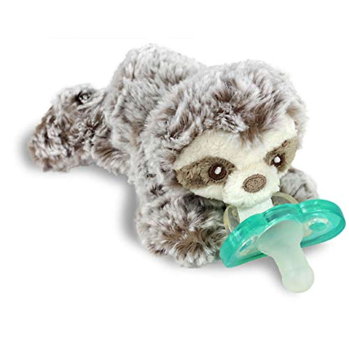 RaZbaby RaZbuddy JollyPop Pacifier Holder w/Removable Baby Pacifier - 0m+ - BPA Free - (Sloth)