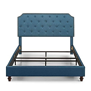 ZINUS Andover Upholstered Bed Frame / Tufted Bed Frame with Nailhead Detail / Adjustable Headboard / Easy Assembly, Full