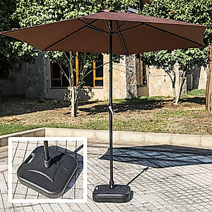 LOKATSE HOME Patio Outdoor Umbrella Base Stand Weight, Plastic Square Base Water Filled for Patio Umbrellas (Black)