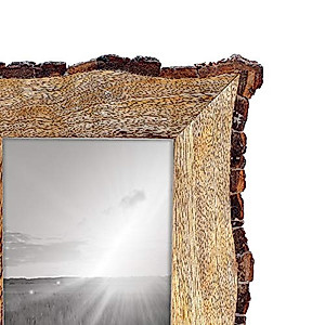 Foreside Home and Garden Rustic Live Edge 4 x 6 inch Decorative Wood Picture Frame, 54, Brown