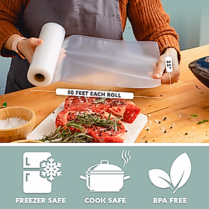 Avid Armor Vacuum Seal Rolls, Vac Seal Bags for Food Storage, Meal Saver Freezer Vacuum Sealer Bags, Sous Vide Bags Vacuum Sealer, Non-BPA Vacuum Sealer Bags, 11 inches by 50 feet, Pack of 2