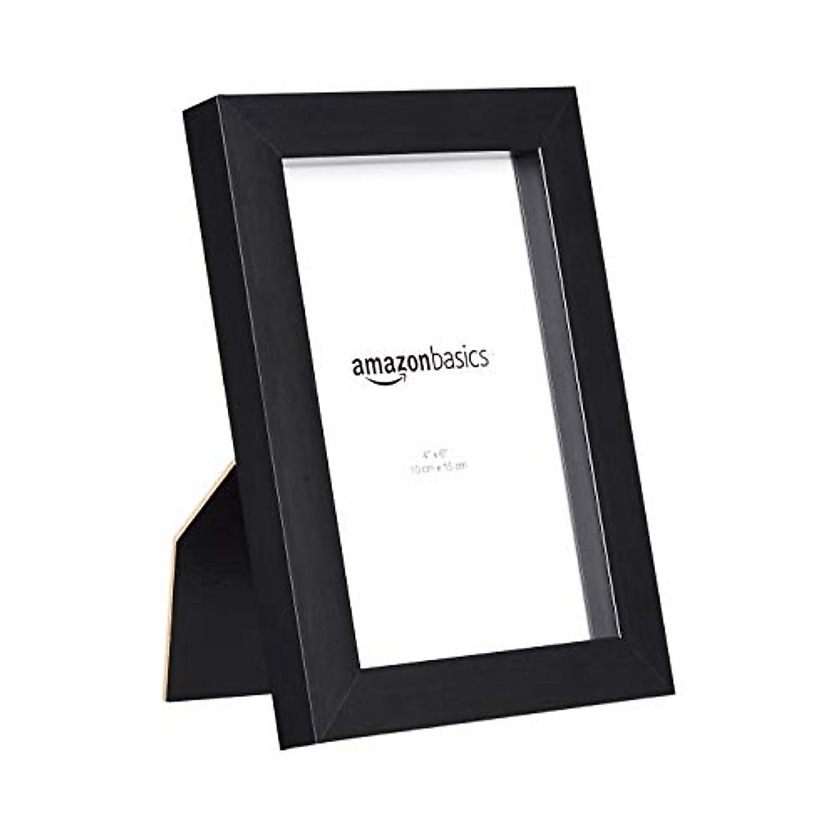 Amazon Basics Rectangular Photo Picture Frame, 4" x 6", Pack of 5, Black