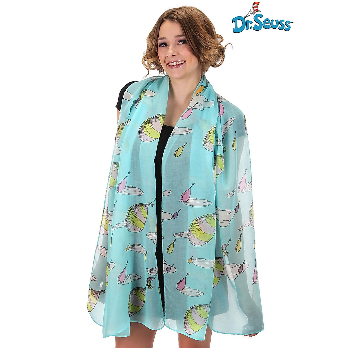 elope Dr. Seuss Oh The Places You'll Go! Lightweight Costume Scarf for Adults and Teens Standard Blue