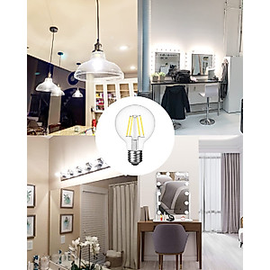 SHINESTAR 8-Pack G25 Globe Light Bulbs for Bathroom, Daylight 5000K, E26 LED Bulb 60 Watt Equivalent, Dimmable