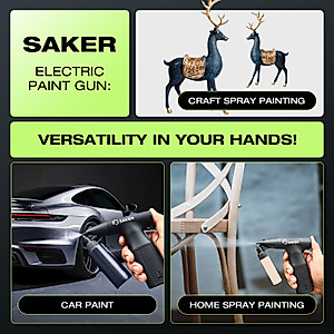 Saker Electric Paint Sprayer for Car Paint Scratch Repair, Cordless Handheld Airbrush for Cars High Power Spray Paint Gun for Painting Cabinet,Paint Repair and DIY(1 Gear 0.5 MM)