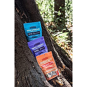 Harmony Trail Mix Variety Pack with 13-Oz. Mega Mountain, 10-Oz. Colossal Keto, and 10-Oz. Amped Omega-3 Trail Mix
