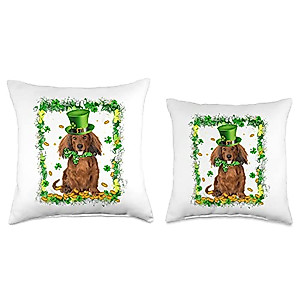 Dachshund Dog St Patricks Day 2023 Shirt Costume Cute Dachshund Dog St Patricks Day Irish Shamrock Throw Pillow, 18x18, Multicolor