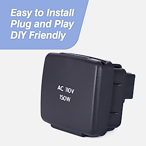 Electrical Power Outlet Socket Dash Console Fits for Ford 2011-2016 F250 F350 F450 Superduty 2011-2014 F150 Expedition Lincoln Navigator Mark 2011-2015 Explorer DC/AC 110V/150W Replace BC3Z-19N236-A