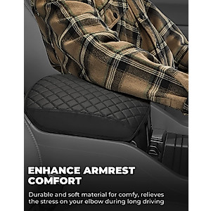 ISSYAUTO Center Console Cover Armrest lid Cover Compatible with 2009-2015 Pilot, Leather Arm Rest Covering for Car, Well-Make Durable Middle Console Cover Armrest Box Protective Cover