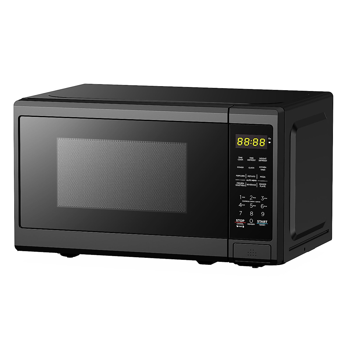 Black+Decker 700 Watt Compact LED Display Countertop Small Microwave Oven with 10 Inch Turntable and 6 Preset Menu Buttons, Matte Black