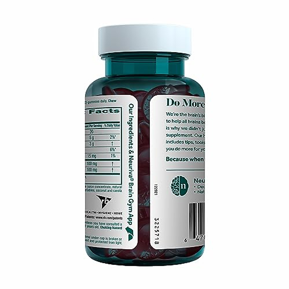 NEURIVA Brain Supplement for Memory & Focus with Phosphatidylserine & Neurofactor, Caffeine-Free Gummies