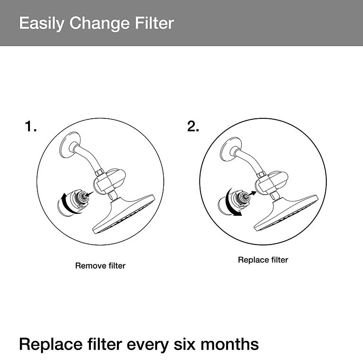 KOHLER R24162-NA Aquifer Shower Filter Replacement for The KOHLER Aquifer Filtered Showerhead, Showerhead Filter for Skin and Hair, One Filter Cartridge