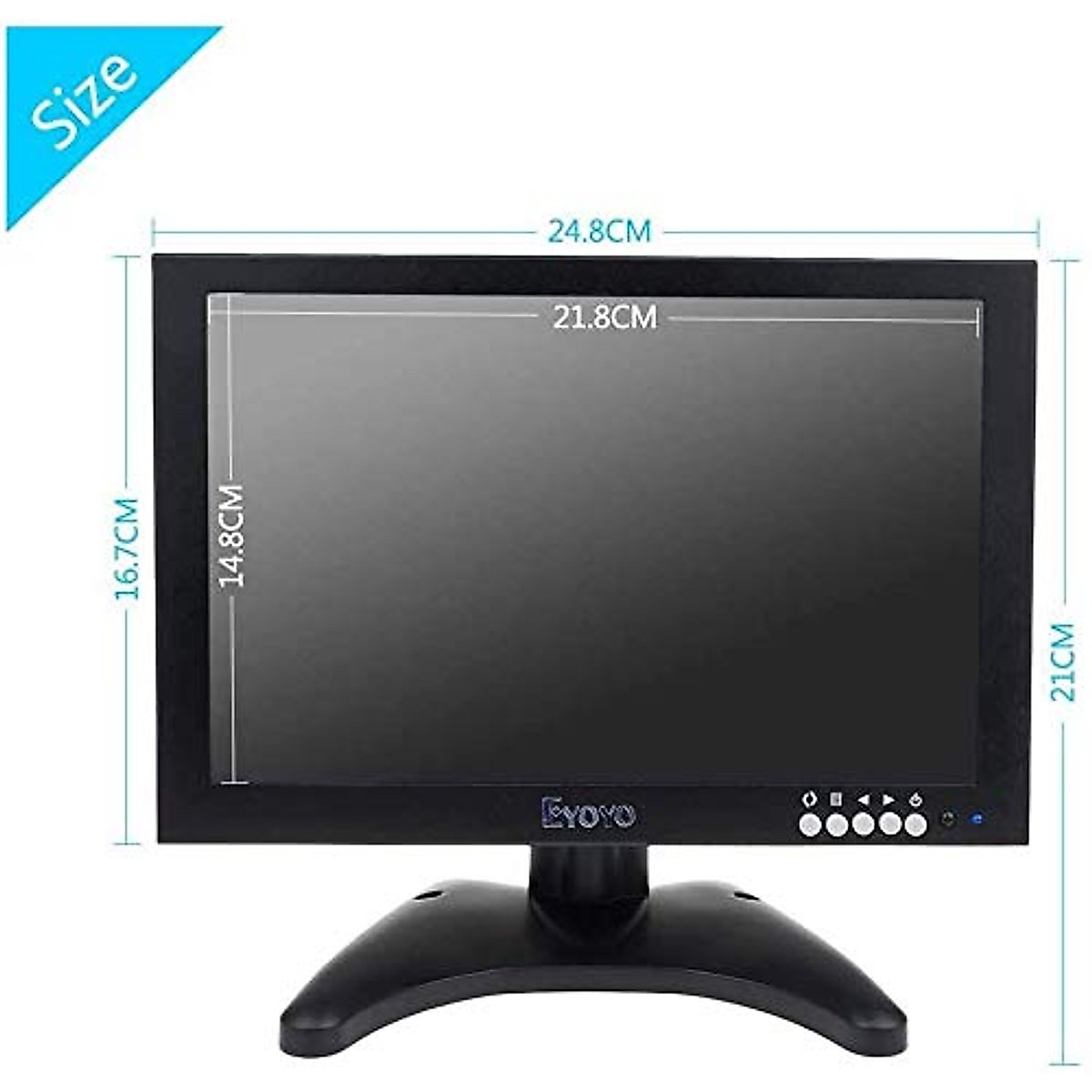 Eyoyo 10 Inch IPS Hdmi Monitor TFT LCD Display 1280x800 Resolution Portable Small HD Monitor with HDMI BNC VGA AV USB Input and Built-in Speaker for Video Display Screen DVD PC Laptop
