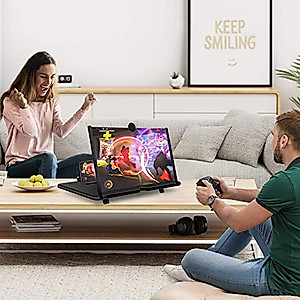 Screen Magnifier for Cell Phone, 14" 3D HD Mobile Phone Screen Amplifier with Folding Stand Holder, Magnifying Projector Screen Enlarger for Movies, Videos, Gaming - 3X Magnification Anti-Reflective