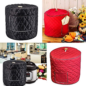 6QT/8QT Electric Pressure Cookers Decorative Pocket Electric Pressure Pot Dust Cover Small Kitchen Appliances Accessories (6 Quart, Black)