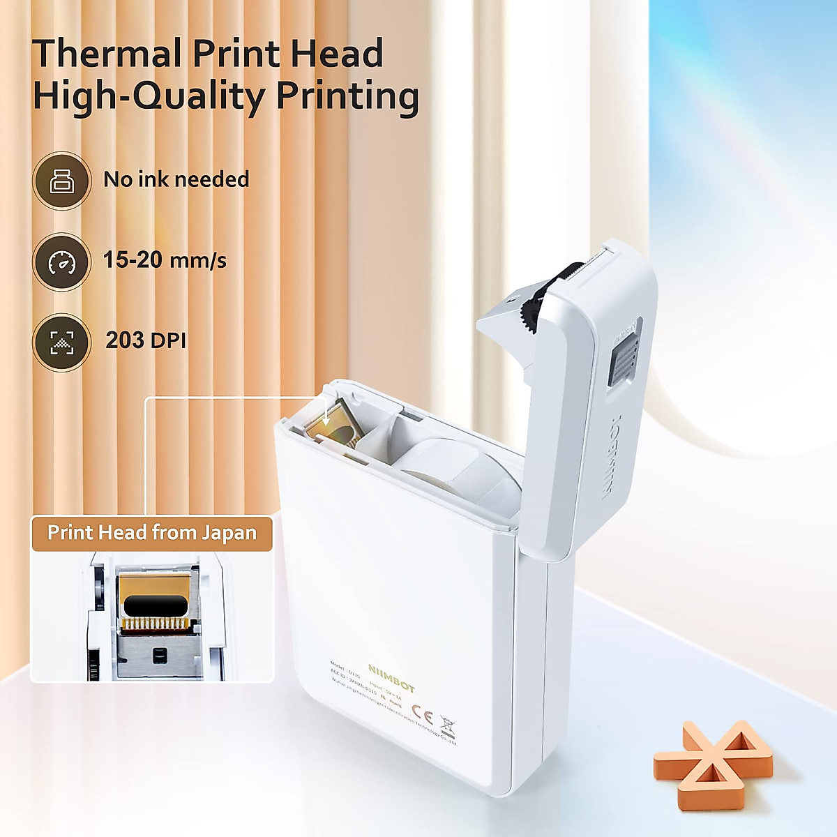 JADENS Label Maker Machine with Tape, D110 Portable Bluetooth Label Printer for Storage, Shipping, Barcode, Mailing, Office, Home, Organizing, Sticker Maker Mini Label Maker with Multiple Templates