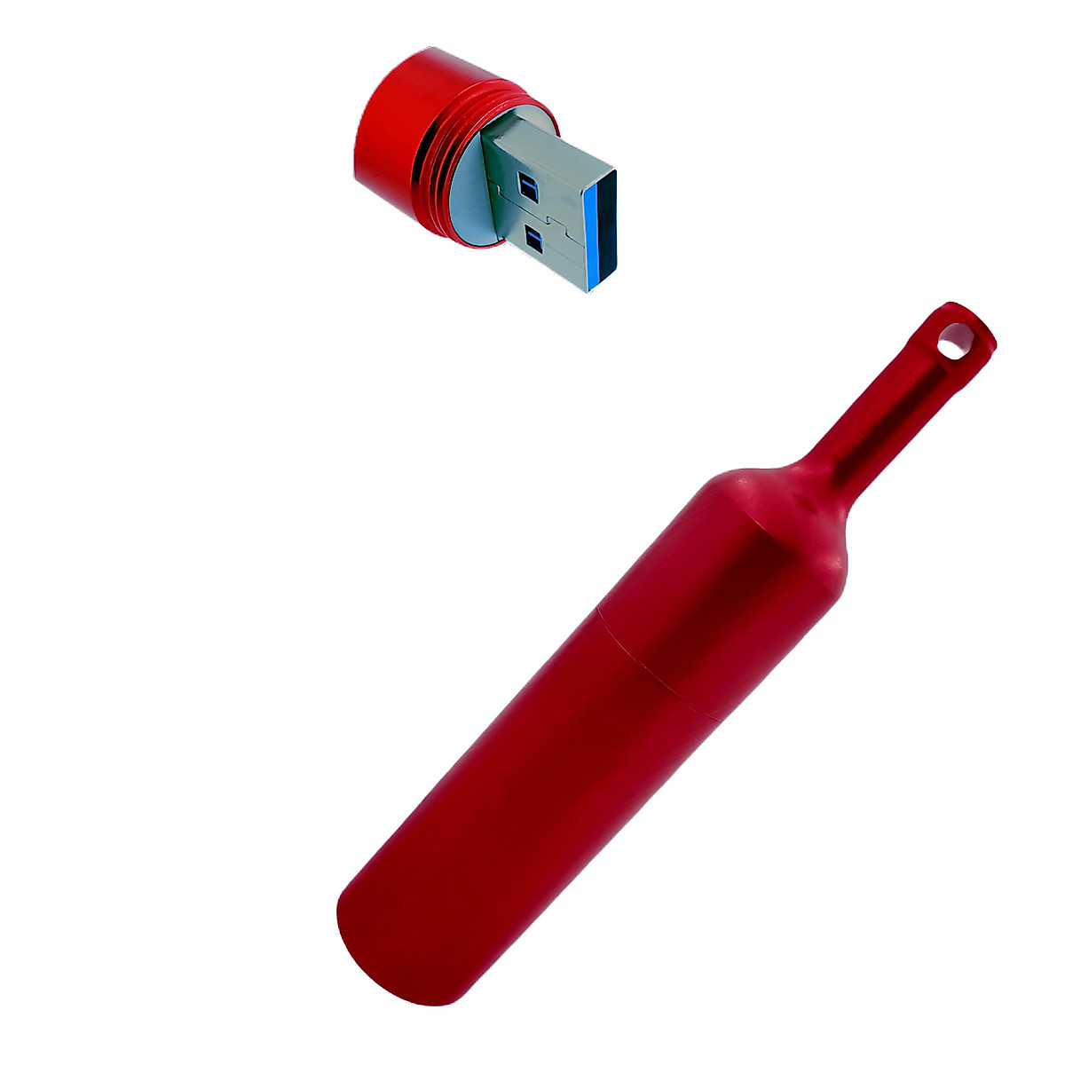 EcooDisk 128GB USB 3.0 Flash Drive Wine Bottle Shaped Zip Drive Cute Memory Stick High Speed Thumb Drive Cool USB Sticks Date Storage Fun Jump Drive Metal Pen Drive