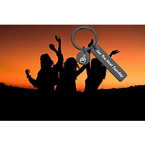 HOLLP Funny Gift for Best Friend See You Next Tuesday Keyring with Middle Finger Charm CUNT” Gag Gift (See You Next Tuesday-black)