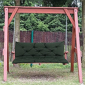 Waterproof Bench Cushion with Backrest, 2 or 3 Seat Swing Replacement Cushions Overstuffed for Garden Patio Swing Outdoor Bench Cushions