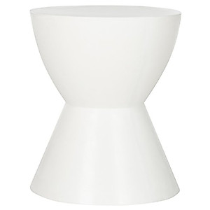 Safavieh Outdoor Collection Athena Modern Concrete Round 17.7-inch Accent Table Ivory