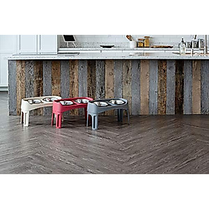 IRIS USA Large Elevated Pet Feeder with Attachable Legs and 2 Stainless Steel Bowls, For Small to Large Dogs Cats with 2 Quart Bowls and 12"H Legs Raised Pet Feeding Station, Dark Gray