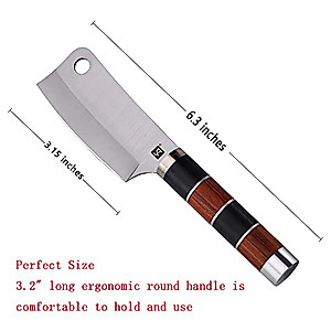 YQ Premium Cheese Knife for Charcuterie Boards,Multipurpose Cheese Cutter Cheese Cleaver,Hard Cheese Cutting Knife,3.2" Colorful Wooden Handle,Gift Box