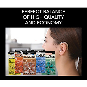 Hear Clear Size 675P Cochlear Implant Hearing Aid Batteries (60 Pack) + Battery Holder Keychain