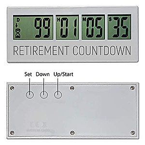 Countables Retirement Countdown Clock - Up to 999 Days LCD Digital Timer - Easy to Set and Read Retirement Countdown Timer - Large Display Timers - Reusable for Wedding, Pregnancy Countdown & More