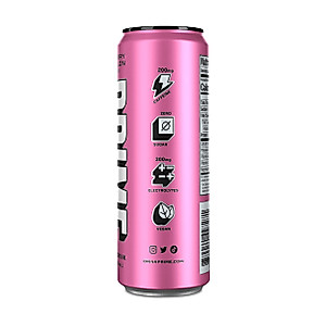 Prime Energy Drink by Logan Paul & KSI Naturally Flavored, 200mg Caffeine, Zero Sugar, 300mg Electrolytes, Vegan, 12 Fl Oz per Can (Strawberry Watermelon, 24 Pack)