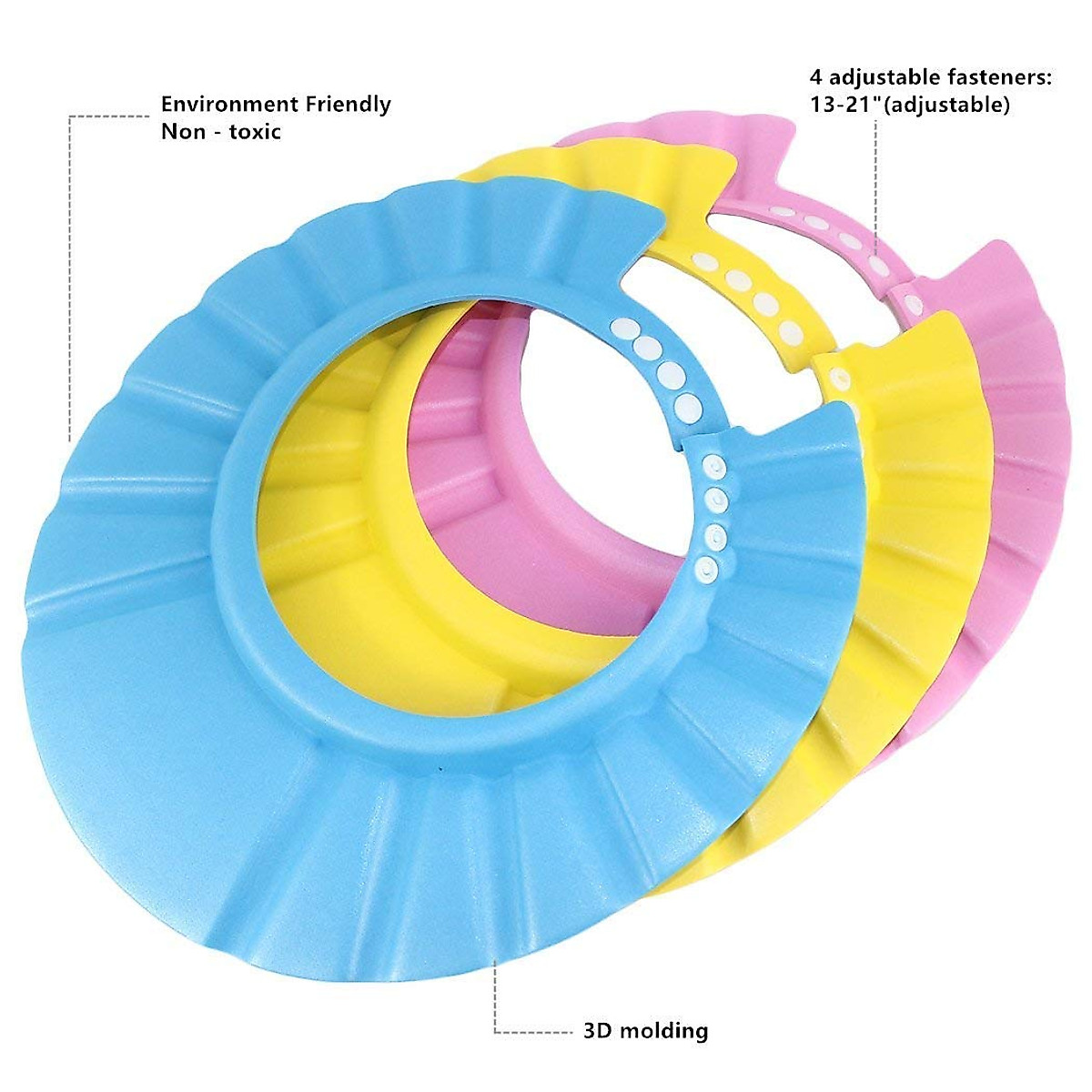 Baby Shampoo Shower Protection Cap Waterproof Bathing Hat （3 Pack）