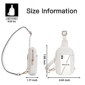 Telena Small Sling Bag for Women Leather Crossbody Bag for Women White