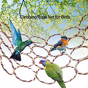 BNOSDM 3 Packs Bird Hemp Rope Net Swing Climbing Rope Net for Birds Parrot Ladder Macaw Hanging Hammock Activity Toy for Rats Parakeet Cockatiel Cockatoo Conure African Grey Budgie