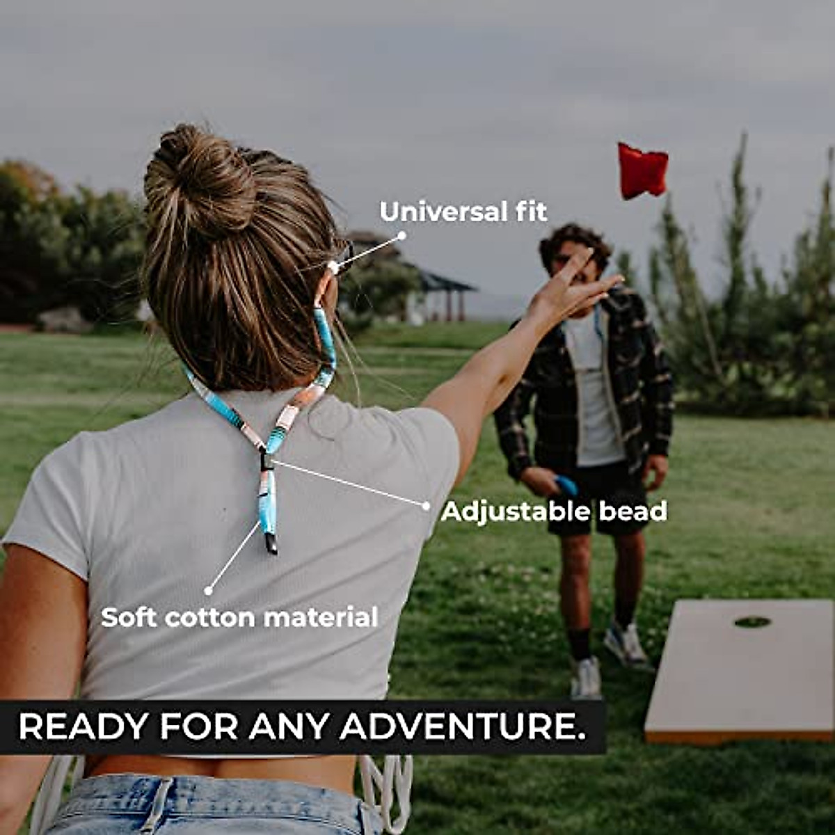 Ukes Premium Sunglass Strap - Durable & Soft Glasses Strap Designed with Cotton Material - Secure fit for Your Glasses and Eyewear. (The Aztecs)