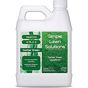 Simple Lawn Solutions - Liquid Iron Fertilizer Darker Green - Chelated Micronutrients - Concentrated Green Booster for Turf Grass, Indoor Plants and Outdoor Garden (32 Ounce)