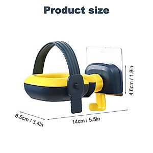 RAUWIZX Wall Mounted Hair Dryer Rack, Adjustable Hands-Free Hair Dryer Rack, Hole-Free Self-Adhesive Bathroom Hair Dryer Storage Rack, 360° Rotating Hair Dryer Holder. Suitable for Bathroom, Bedroom.